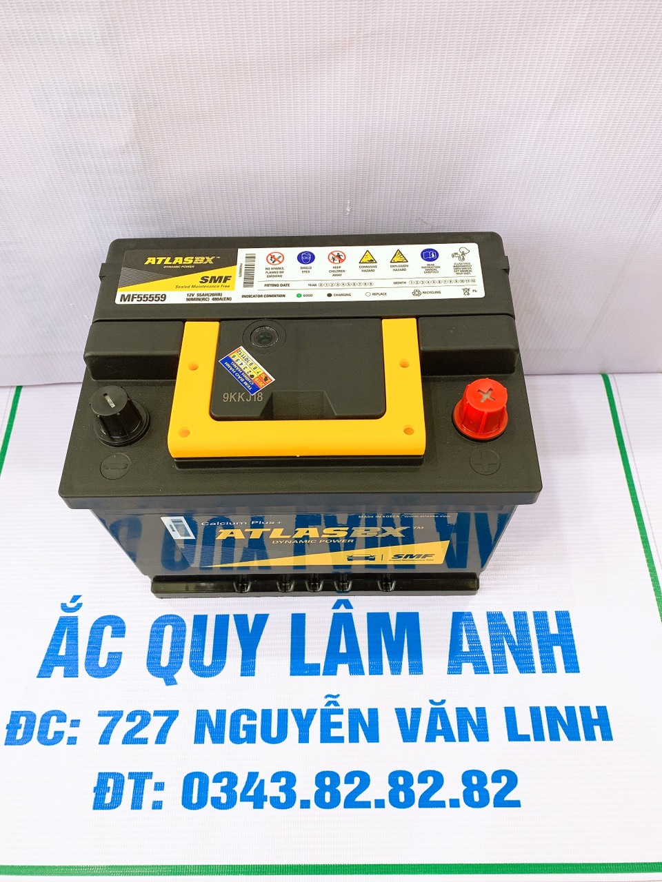Ắc quy Atlas 12V 55Ah MF55559 chính hãng giá rẻ tại Hải Phòng